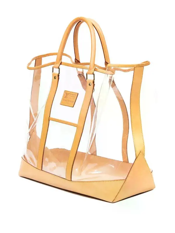 LOUIS VUITTON Clear Panel Leather Tote Bag