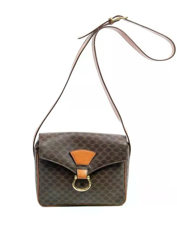 Celine Macadam-print Shoulder Bag - Brown