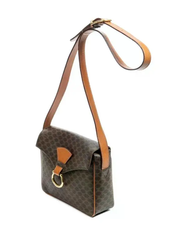 Celine Macadam-print Shoulder Bag - Brown