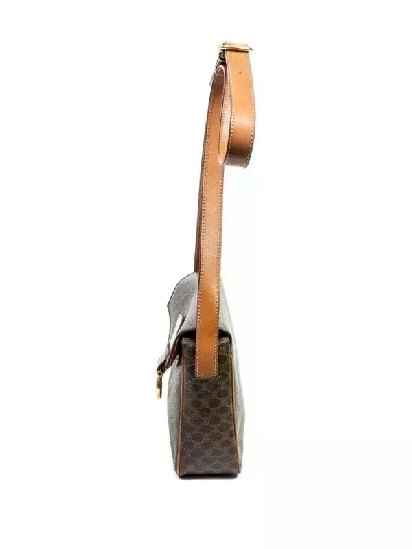 Celine Macadam-print Shoulder Bag - Brown