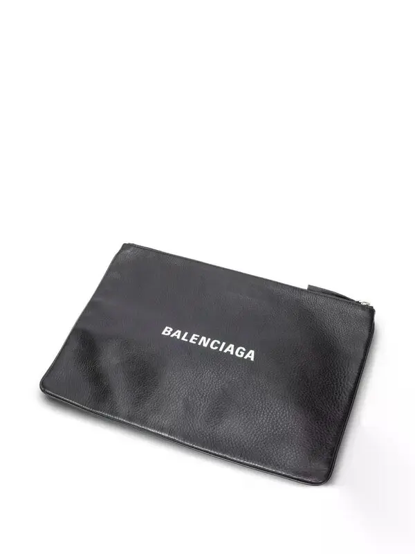 Balenciaga 2000s Logo Zip Clutch