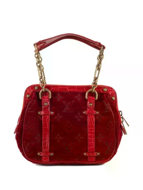 LOUIS VUITTON 2000s Monogram Velvet Bag - Red