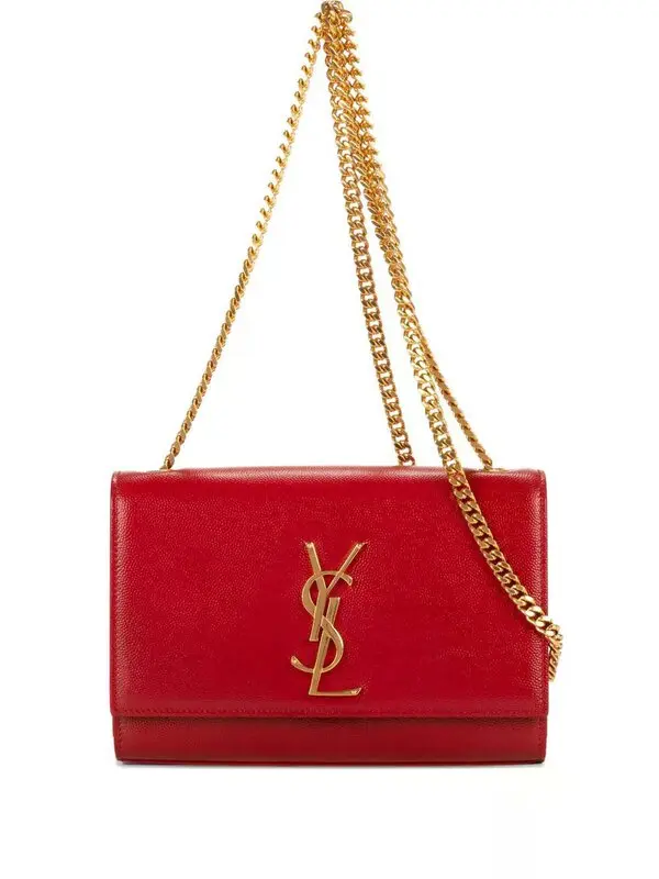 Saint Laurent Logo-plaque Chain-strap Shoulder Bag - Red