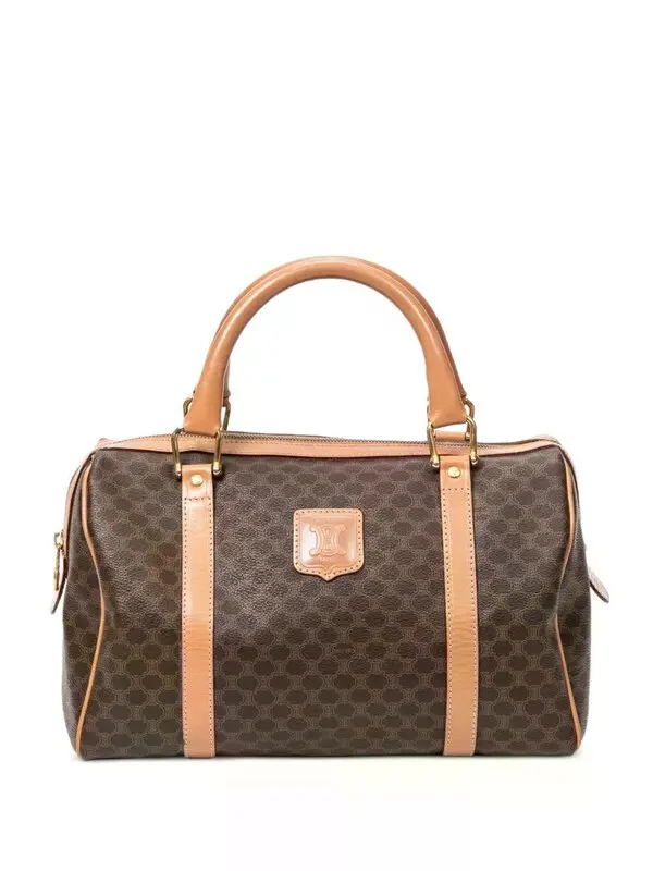 Celine Small Patterned Boston Tote Bag - Brown