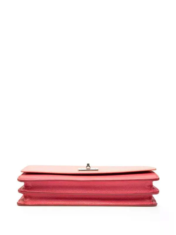 Prada Saffiano Turn Lock Wallet On Strap Crossbody Bag - Pink