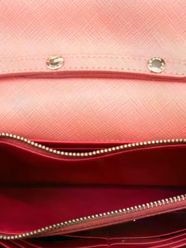 Prada Saffiano Turn Lock Wallet On Strap Crossbody Bag - Pink