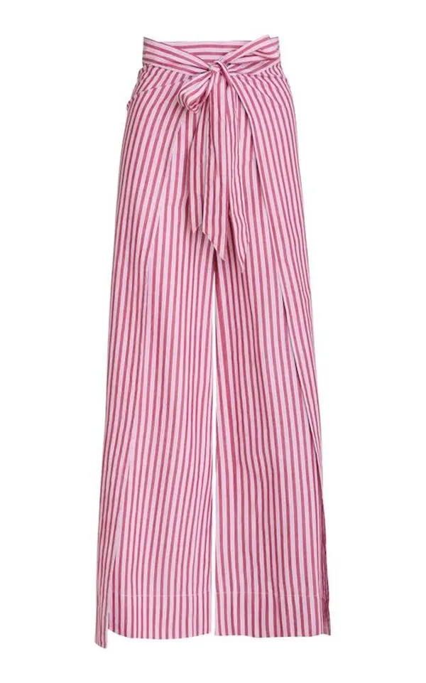 CONIGLIO PALM BEACH Two-panel Cotton Wrap Wide-leg Pants