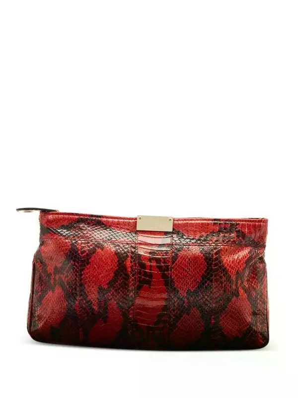 JIMMY CHOO Zulu Leather Clutch Bag - Red