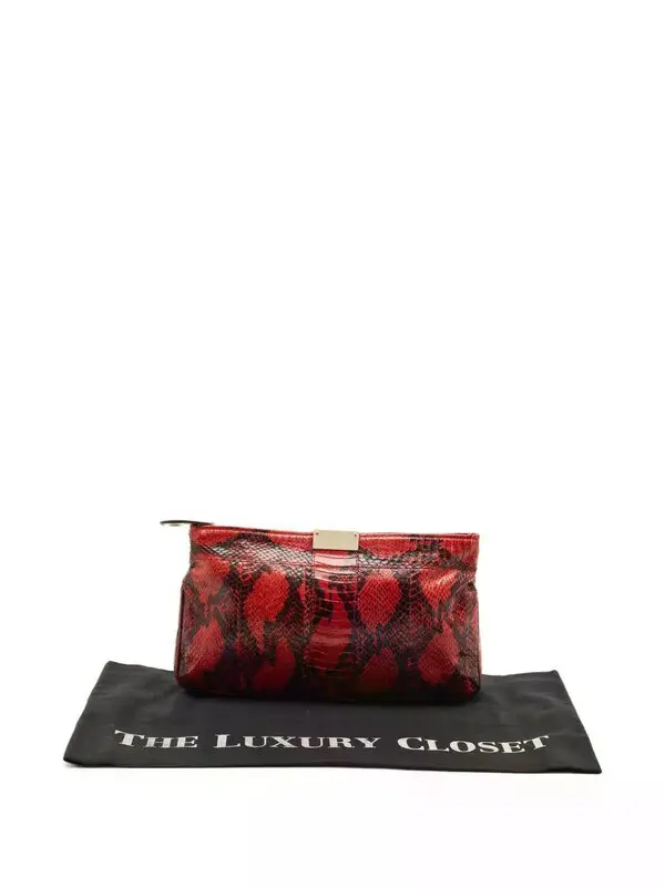 JIMMY CHOO Zulu Leather Clutch Bag - Red