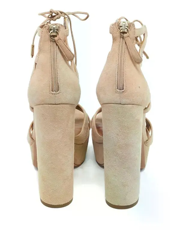 AQUAZZURA Suede Block Heel Sandals