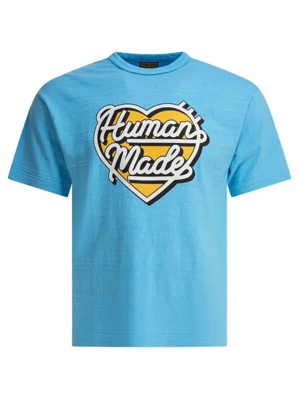 HUMAN MADE Cotton T-shirt With Logo - Blue
