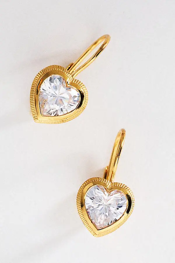 HART Heart Drop Bezel Earrings - Gold