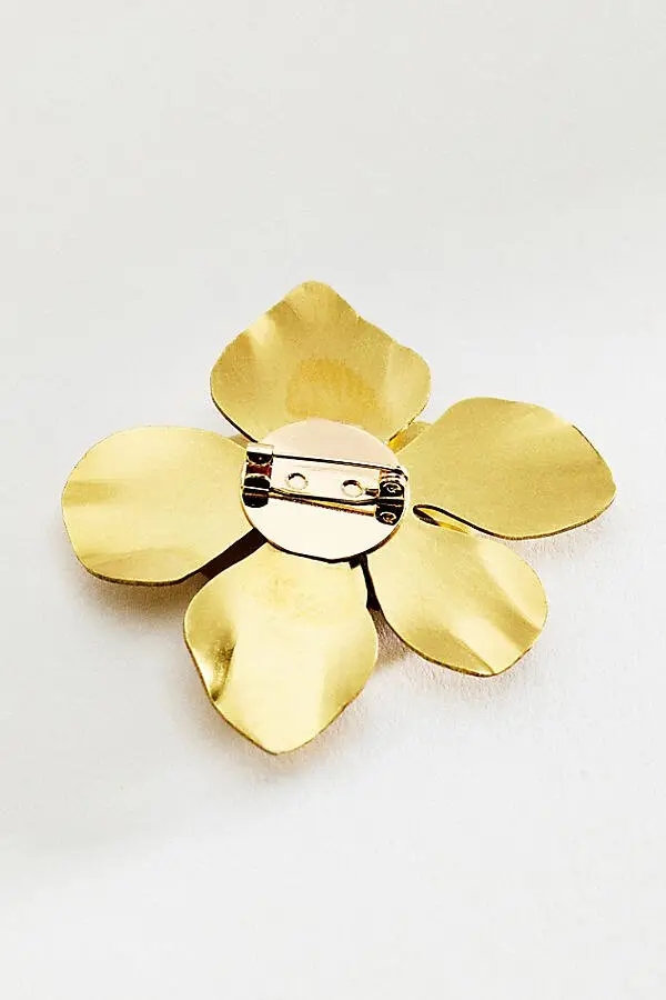 Anthropologie Gilded Floral Brooch In Gold - 43% Off | Editorialist