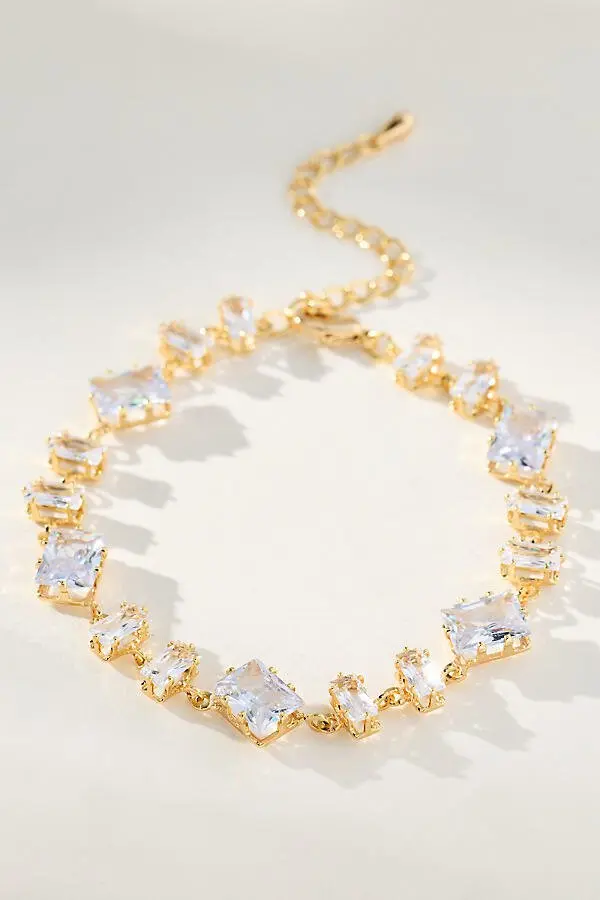 Anthropologie Mixed Stone Bracelet - Clear