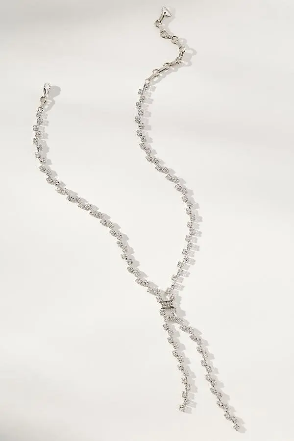 Anthropologie Crystal Y-necklace - Silver