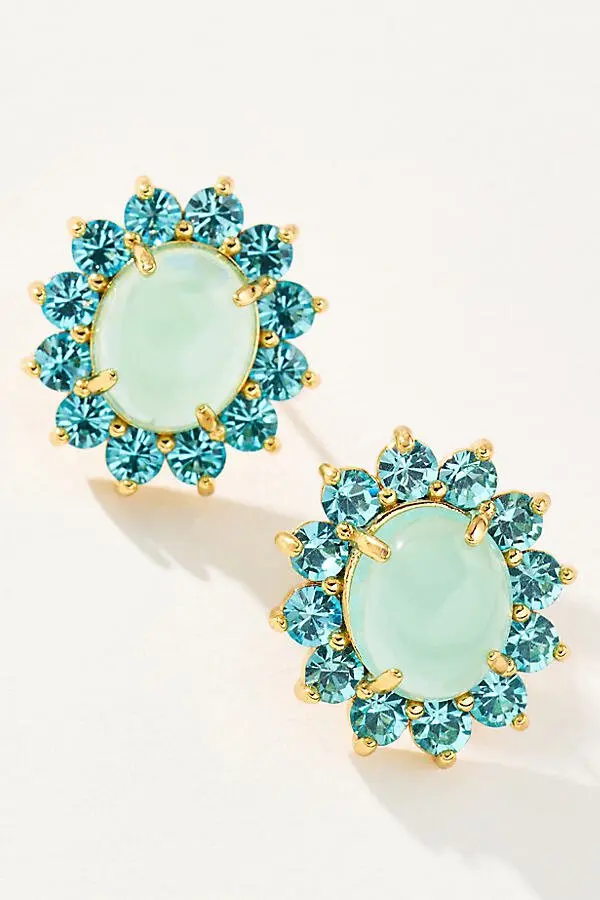 Loren Hope Georgie Stud Earrings - Aqua