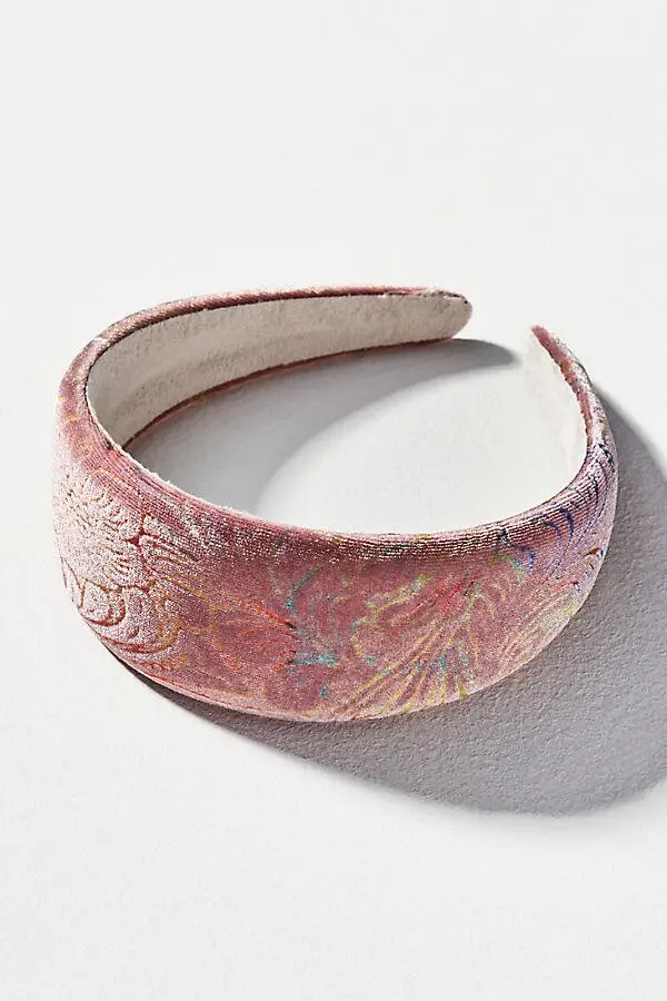 Anthropologie Velvet Headband - Pink