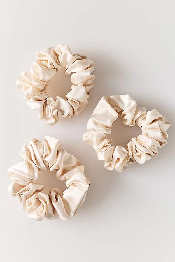 SILKE LONDON Set Of Large Scrunchies - Champagne