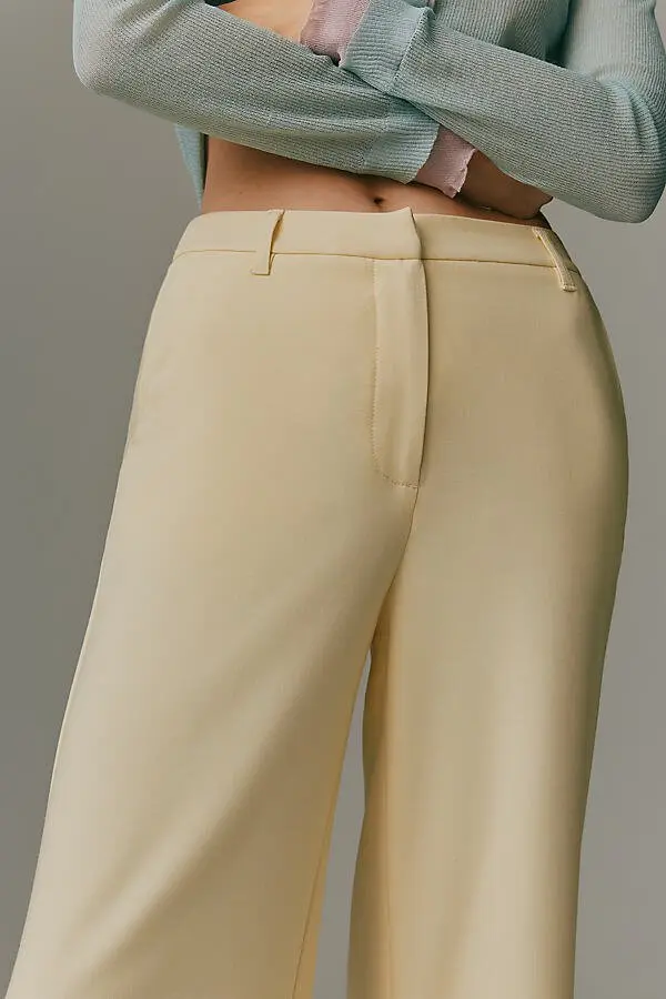 Maeve Flat-front Trousers - Light Yellow
