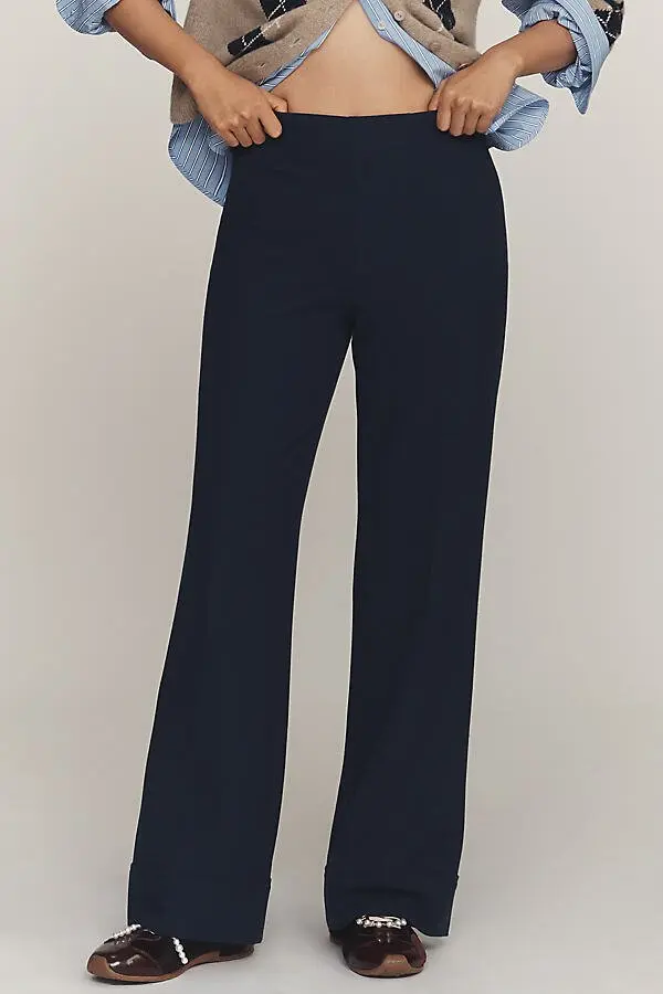 Maeve Knit Cuffed Flare Pants