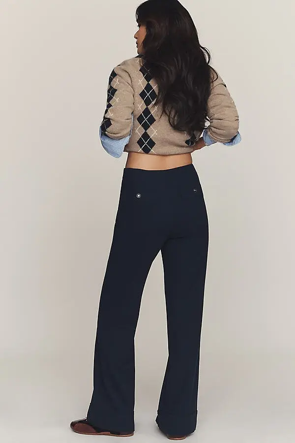 Maeve Knit Cuffed Flare Pants