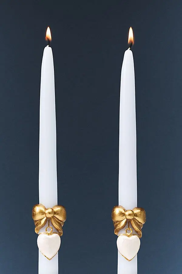 Anthropologie Valente's Day Bow Tapers, Set Of 2 - Charm