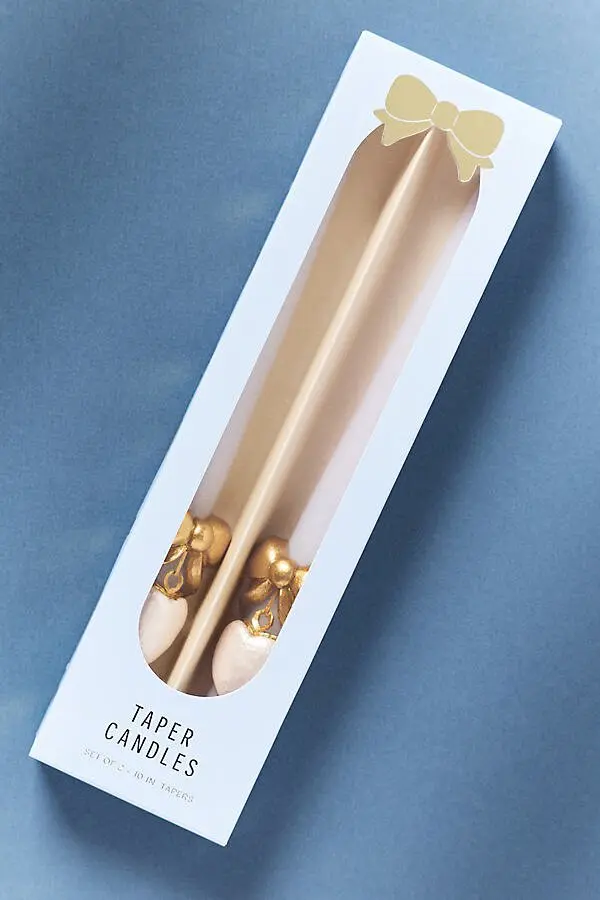 Anthropologie Valente's Day Bow Tapers, Set Of 2