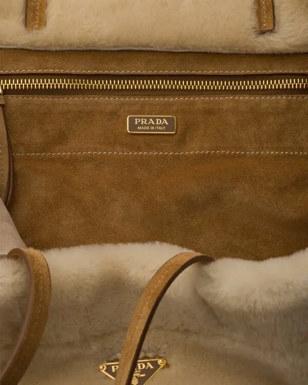 Prada Shearling Tote Bag