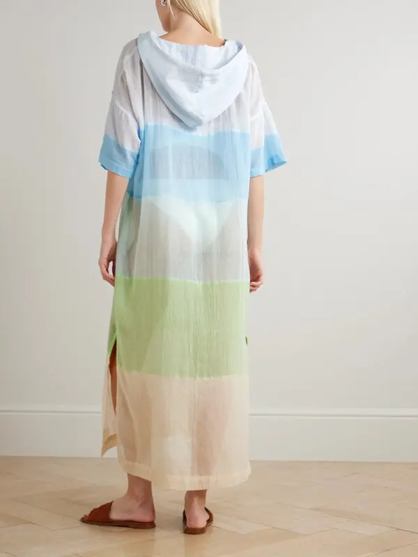 LEMLEM Beritu Striped Cotton-blend Hooded Dress - Multi