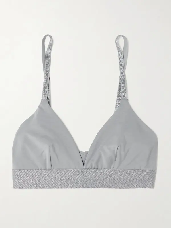 CDLP Stretch-tencel Lyocell Soft-cup Triangle Bra - Gray
