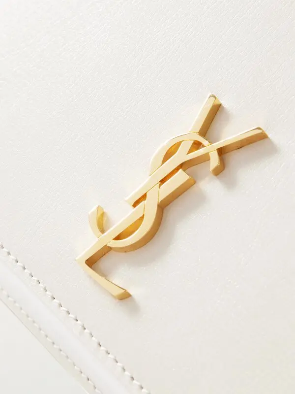 Saint Laurent Cassandre Strap Leather Phone Case - Neutrals