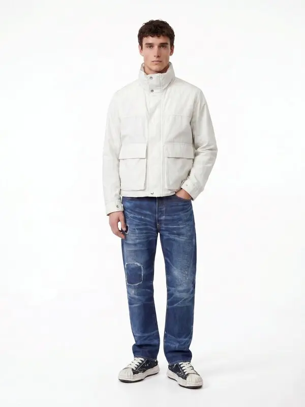 Junya Watanabe Distressed Straight Leg Jeans - Blue