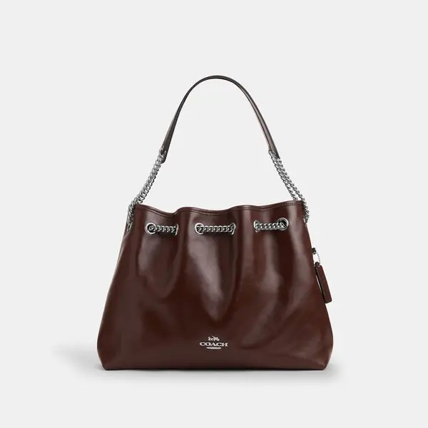 COACH OUTLET Coach Evelyn Drawstring Shoulder Bag - Silver/maple