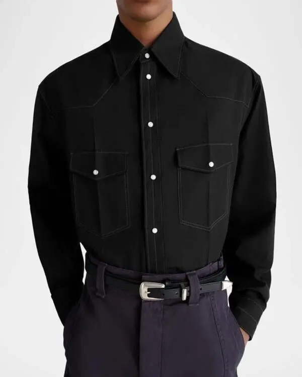 LEMAIRE Apos;s Cotton Twill Snap-front Western Shirt
