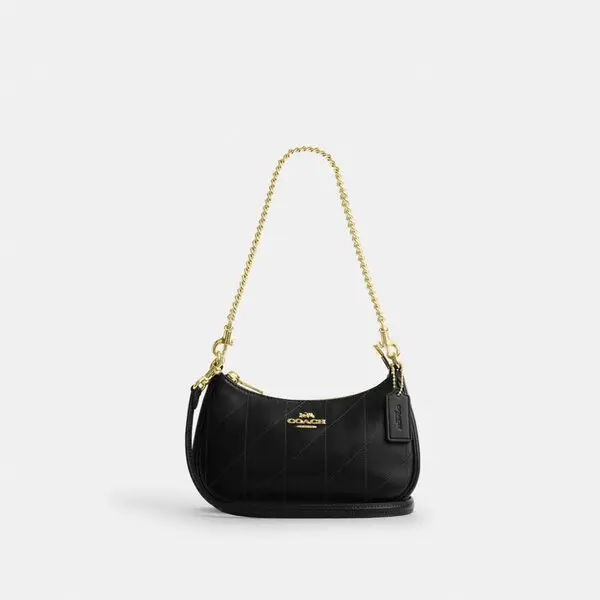 COACH Teri Mini Crossbody Bag With Quilting - Gold/black