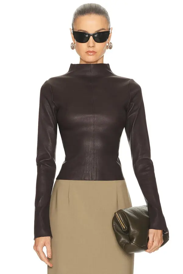 SRG Ethan Lamb Leather Top - Chocolate