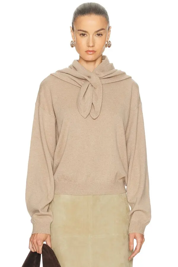 SRG Lue Detachable Kerchief Sweater - Taupe