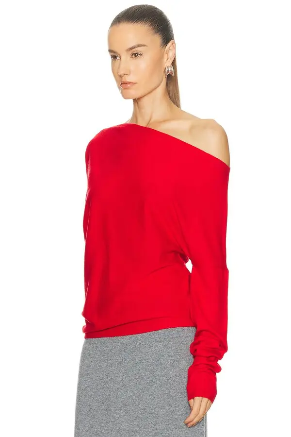 SRG Yolaine Cashmere Off-shoulder Sweater