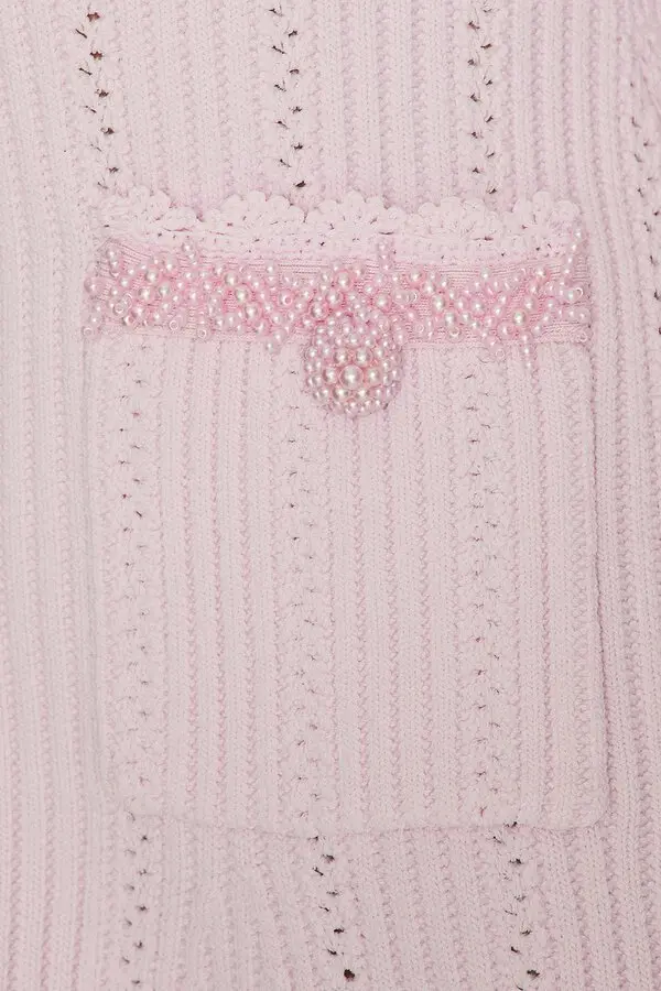 SELF-PORTRAIT Pearl Trim Mini Dress