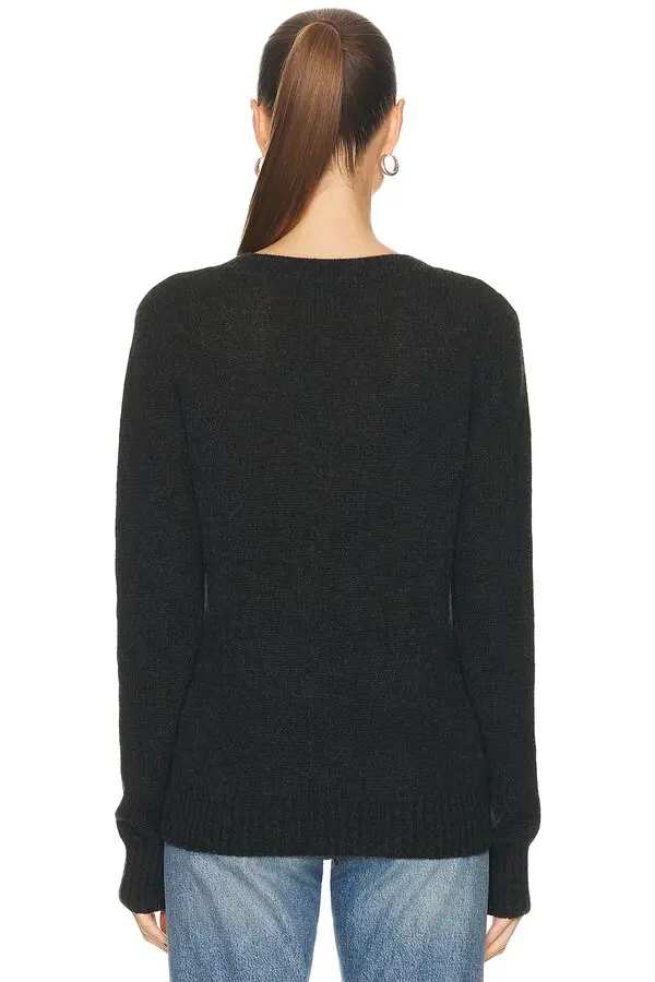 Enza Costa Cashmere V-neck Sweater - Charcoal