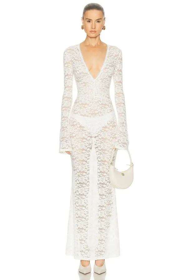 BANANHOT Tyler Maxi Dress - Cream Lace