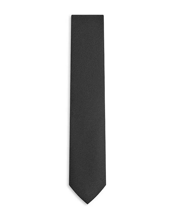 REISS Ceremony Textured Tie - Black