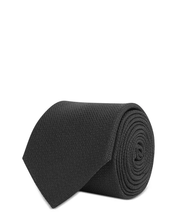 REISS Ceremony Textured Tie - Black