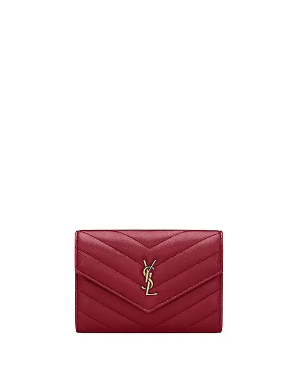 Saint Laurent Cassandre Wallet - Deeply Red