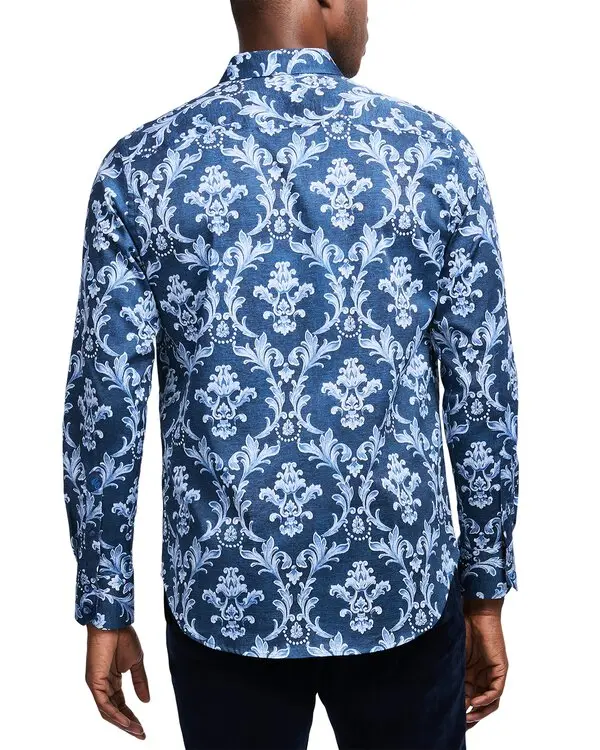 Robert Graham Neville Printed Long Sleeve Button Front Shirt In Navy - 50%  Off | Editorialist