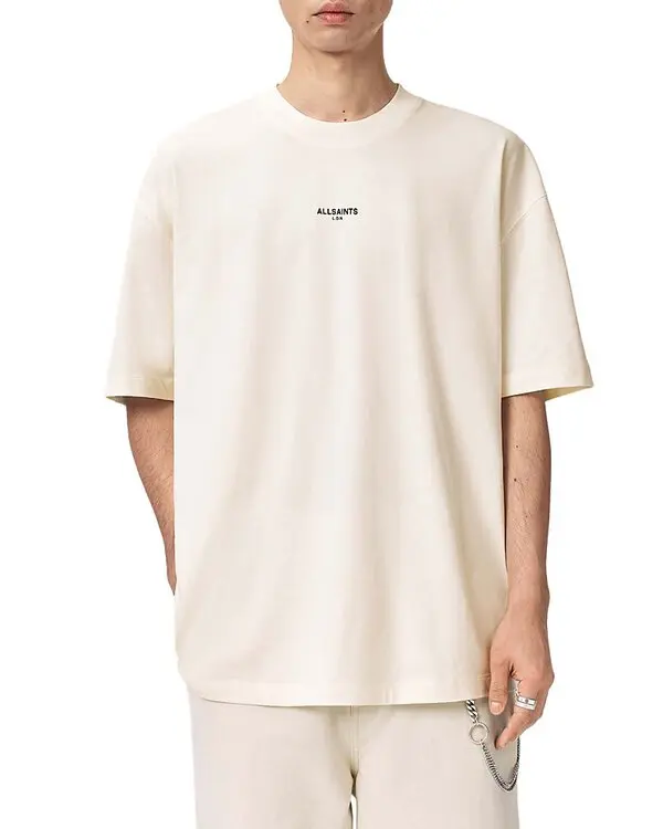 ALLSAINTS Mikro Logo Oversized Tee - Ashen White