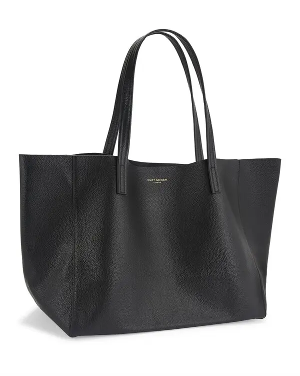 Kurt Geiger Violet Large Leather Shopper Tote - Black