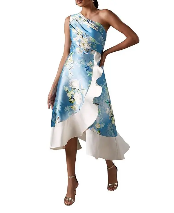 Coast One-shoulder Ruffle Midi Dress