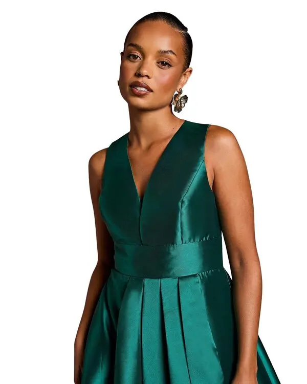 Coast Sleeveless Plunge Waterfall Maxi Dress - Emerald