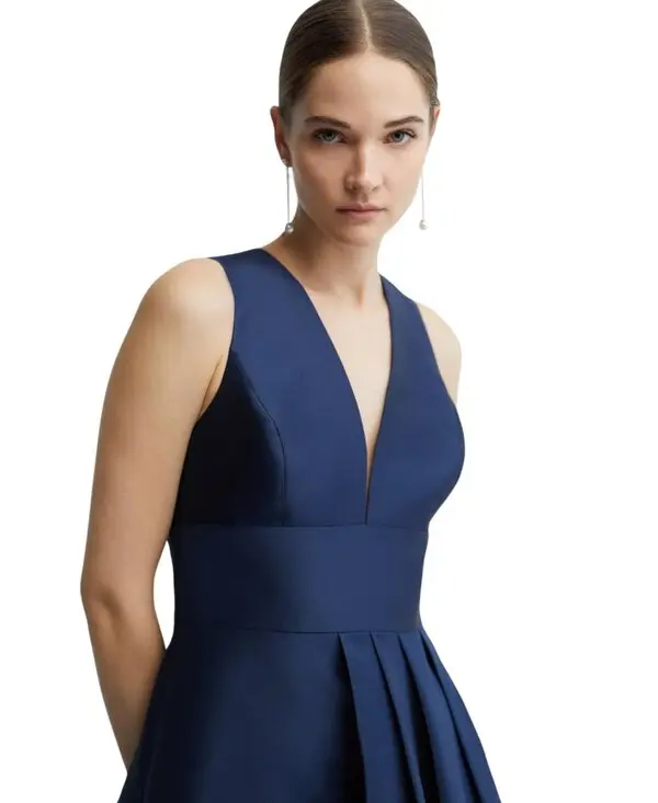 Coast Sleeveless Plunge Waterfall Maxi Dress - Navy